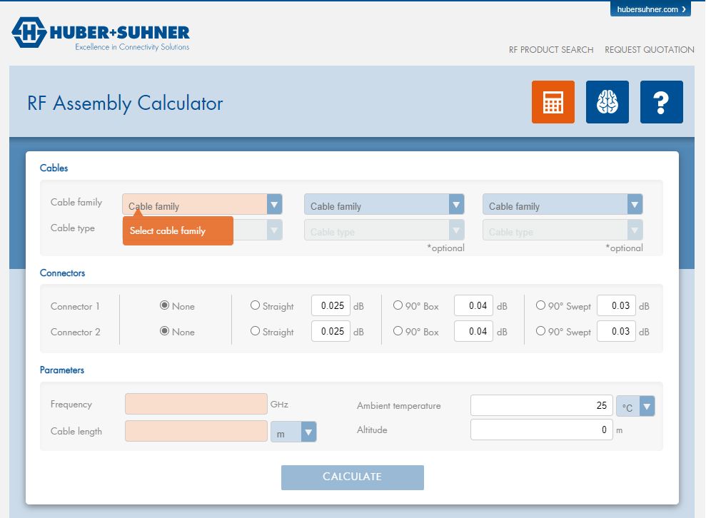 RF assembly calculator - HUBER+SUHNER