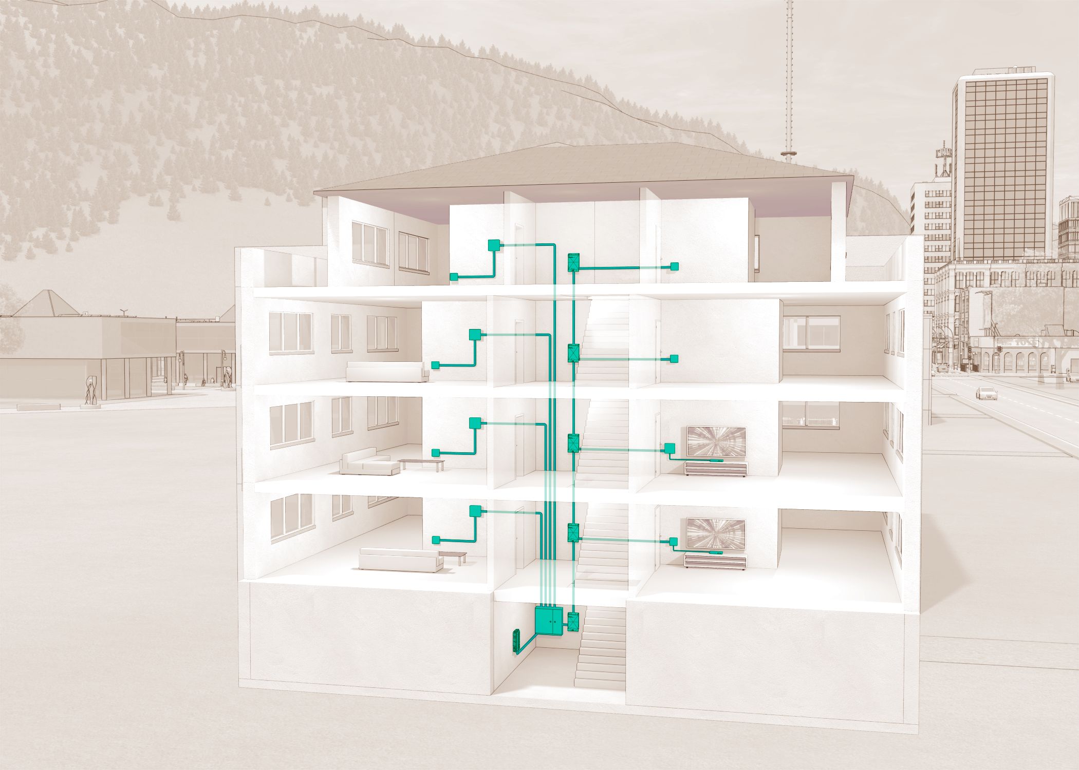 Indoor connectivity for fixed access network - HUBER+SUHNER